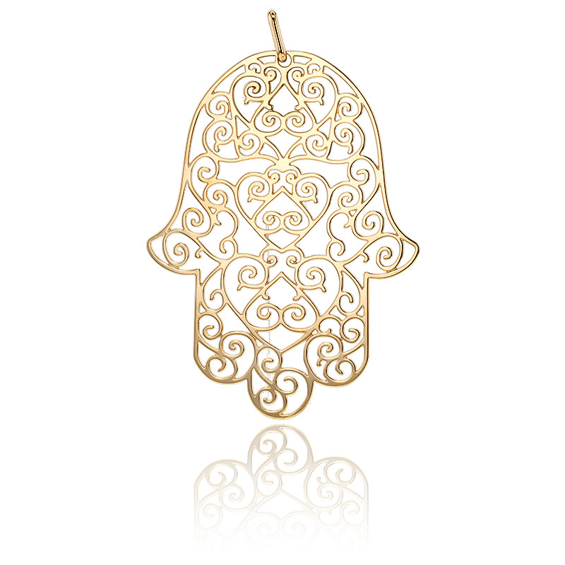 Pendentif main de Fatma ajourée plaqué or - Naïades - Ocarat