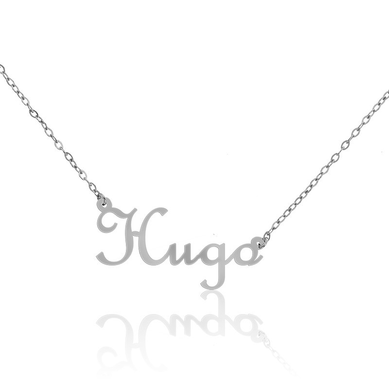 Collier prénom Hugo en Or blanc 18 carats - Ocarat