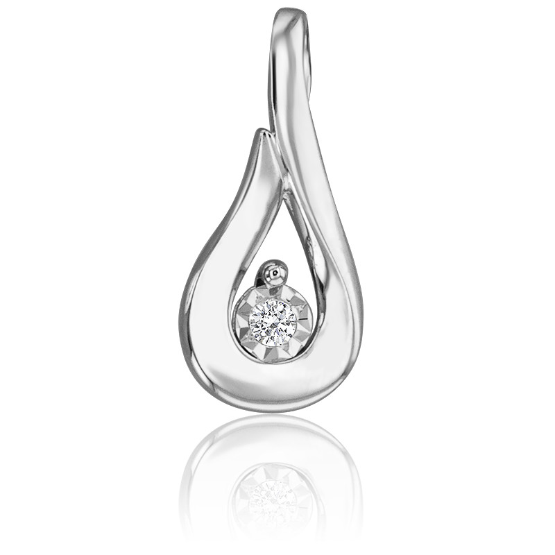 Pendentif en or blanc 18K et diamants 0,022 ct - Joelli - Ocarat