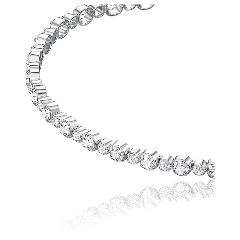 Bracelet Subtle Blanc & Métal Rhodié - Swarovski - Ocarat