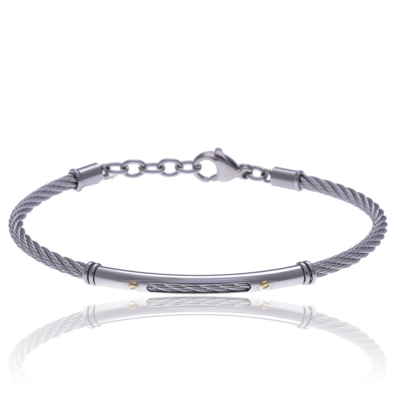 Bracelet câble acier et tube acier - Ocarat